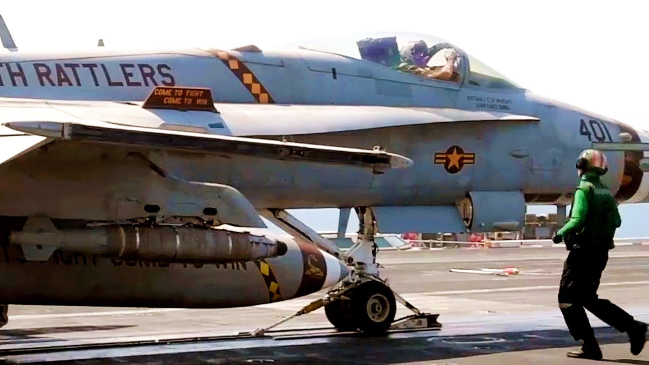 Supercarrier Nimitz Catapult Launches And Arrested Landings | Carrier ...