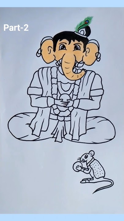 Shree Ganesh jii drawing step by step Part-2#shortsviral #shortsfeed # ...