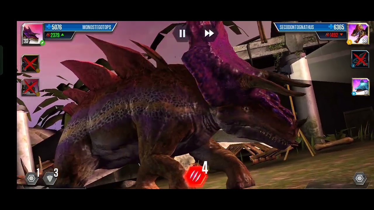 INDORAPTOR VS CHROMASPINUS / Jurassic world the game 1410 - YouTube