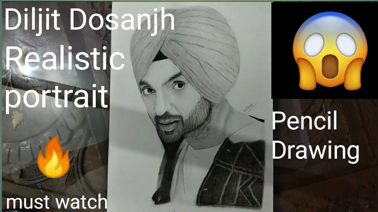 Realistic pencil Drawing of Diljit Dosanjh #Diljit #DiljitDosanjh # ...