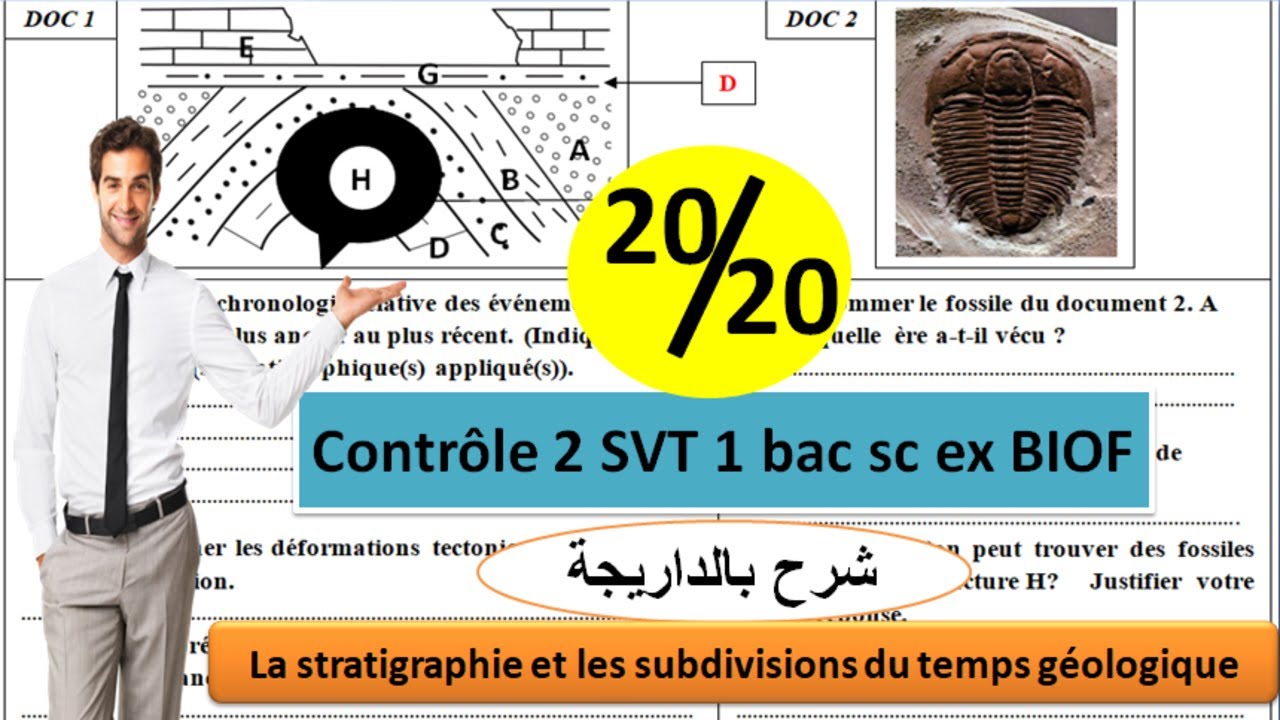 Contrôle 2 svt 1Bac sc ex BIOF la stratigraphie les subdivisions du ...