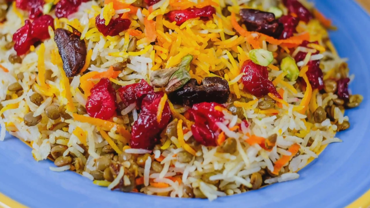 How to Make Persian Style Lentil Cranberry Rice - YouTube