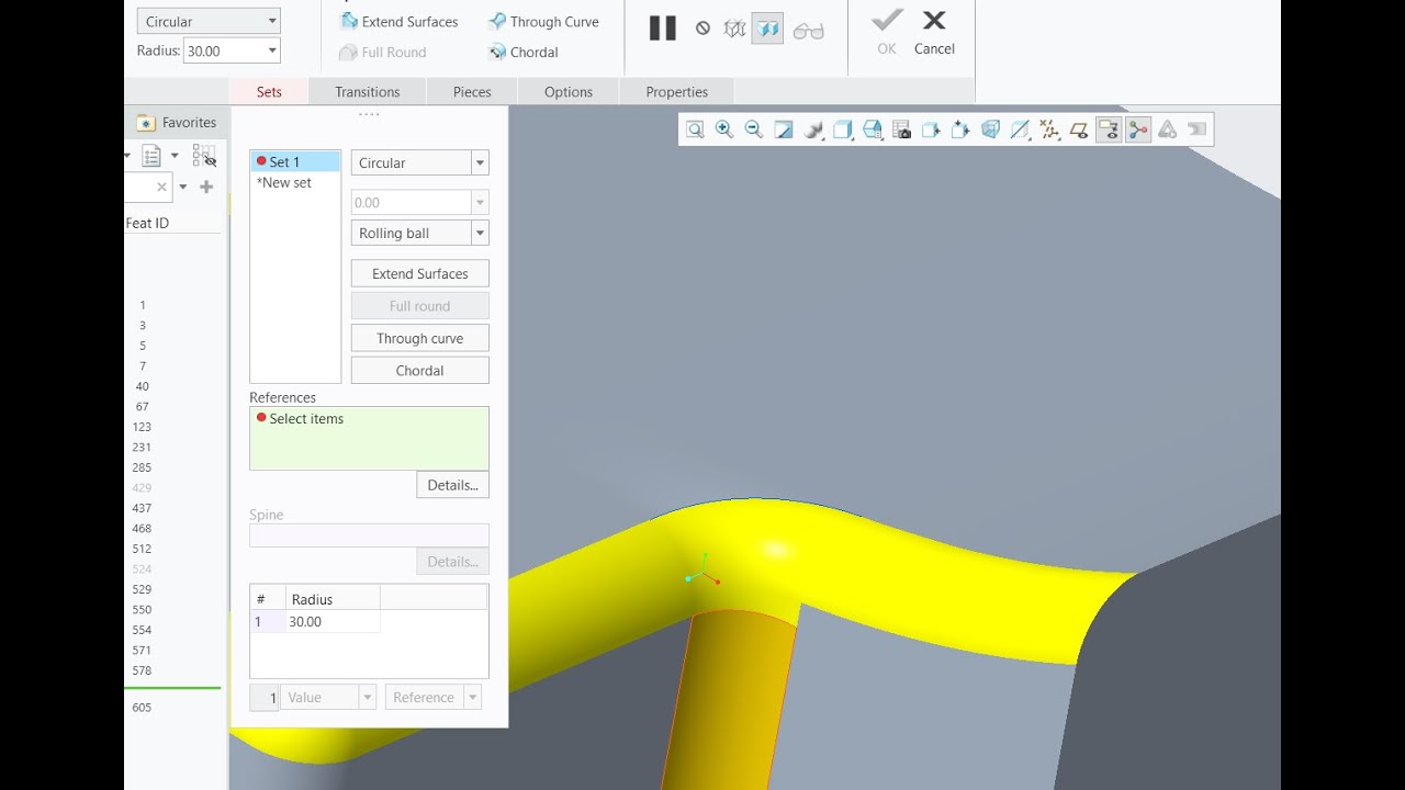 Creo | How to create a smooth fillet around a corner | patch corner ...