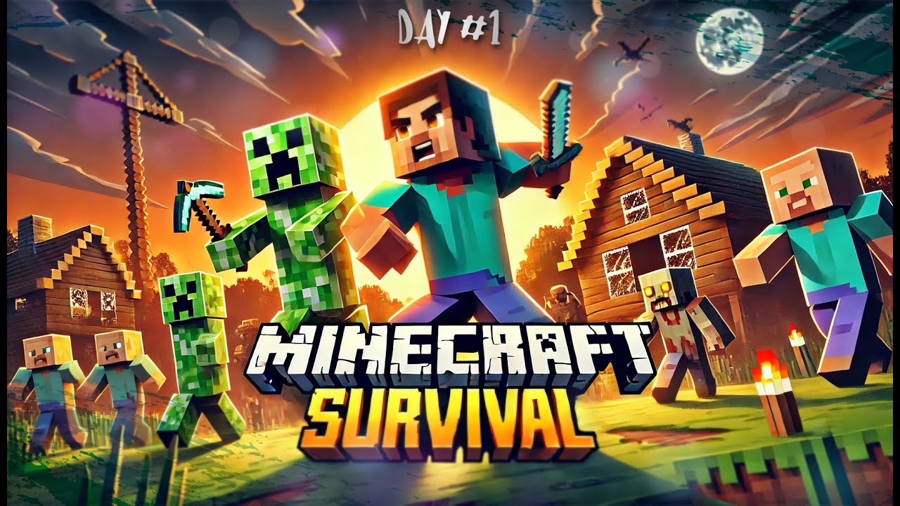 First day in Minecraft | Minecraft survival series - YouTube