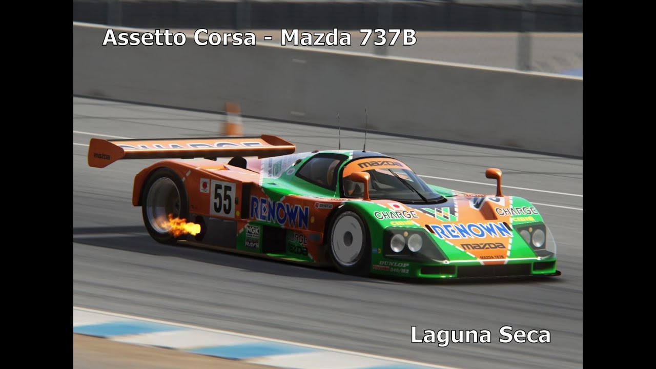 Assetto Corsa - Mazda 737B - Laguna Seca, practice laps - YouTube