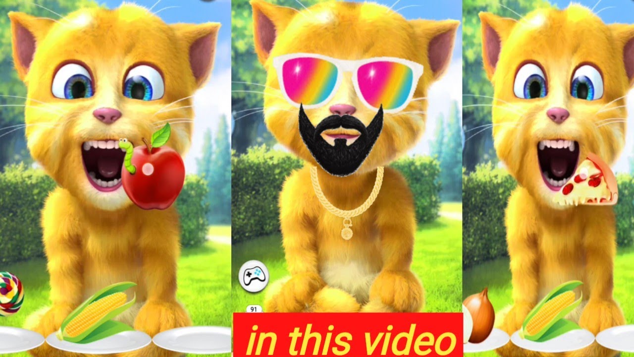 Talking ginger 2 🙀🍎🍕🍒 | talking ginger funny video | my talking ginger ...