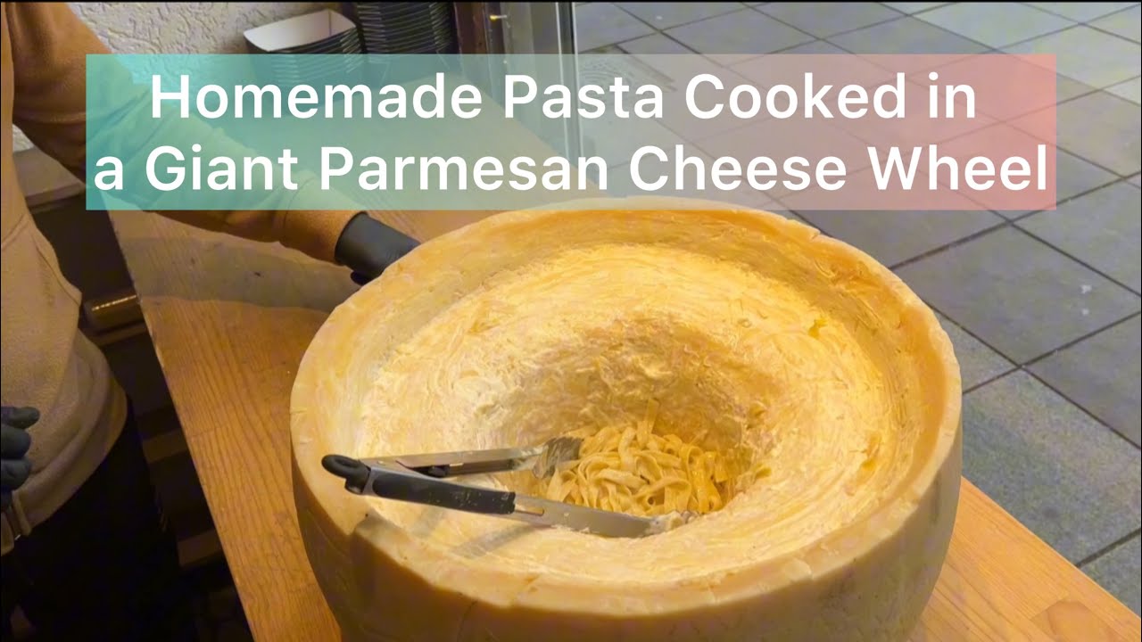 Homemade Pasta Cooked in a Giant Parmesan Cheese Wheel! 🧀🔥 - YouTube