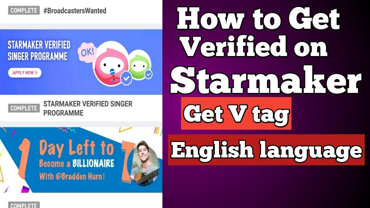 How to get verified on starmaker in English - YouTube