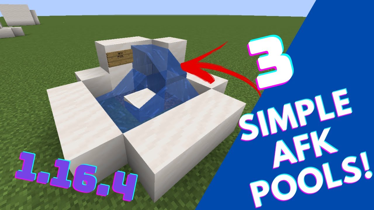 Minecraft - 3 Simple AFK Pool Tutorials! - YouTube