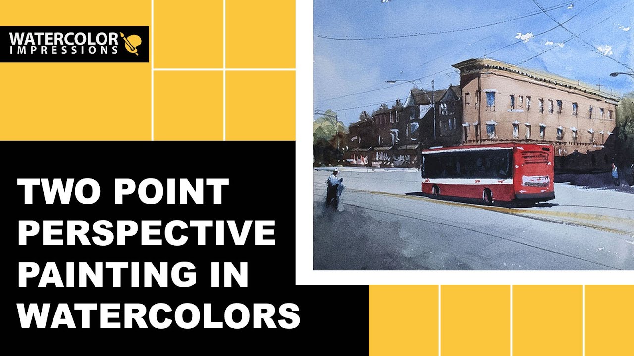 How to do two point perspective painting - YouTube