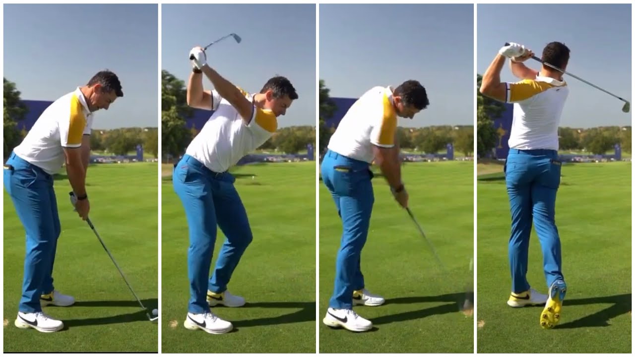 Rory Mcilroy Iron Swing Slowmotion and Sequence at Ryder Cup 2023 - YouTube