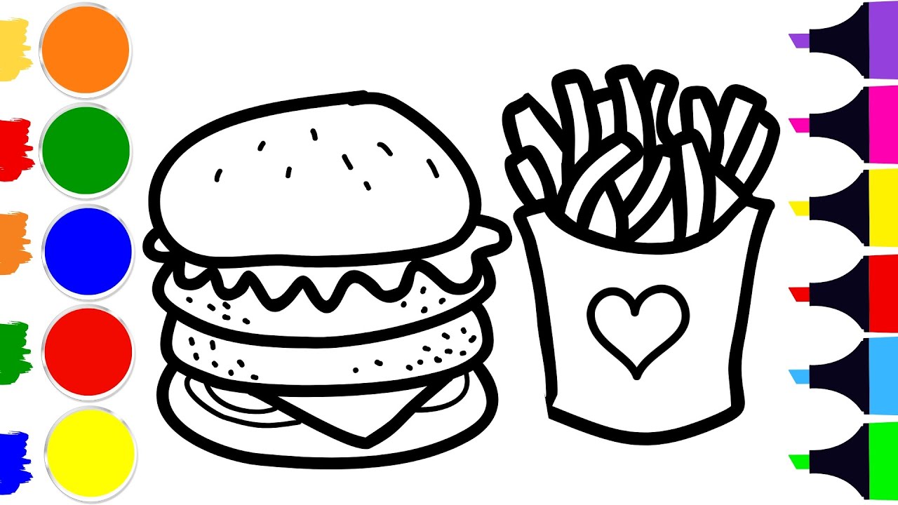How to Draw a Tasty Hamburger | Easy Step by Step Tutorial - YouTube