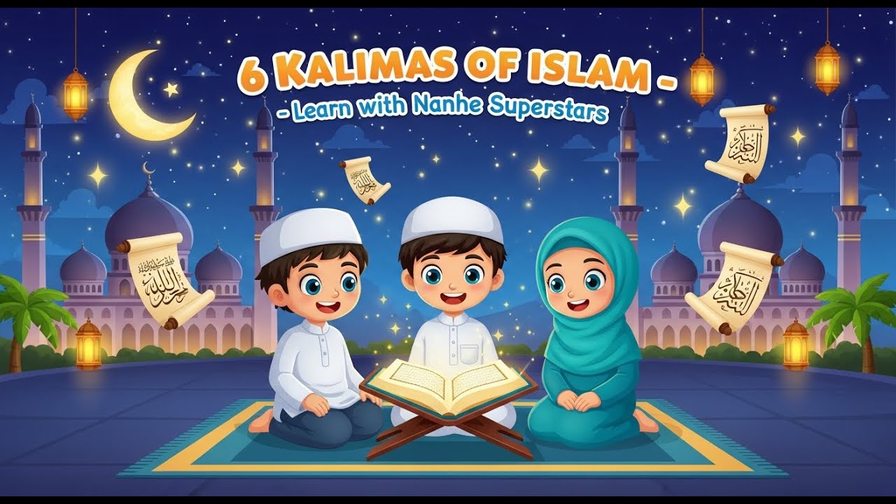 6 Kalimas for Kids | Easy Islamic Lessons | 6 Kalimas of Islam | Nanhe ...