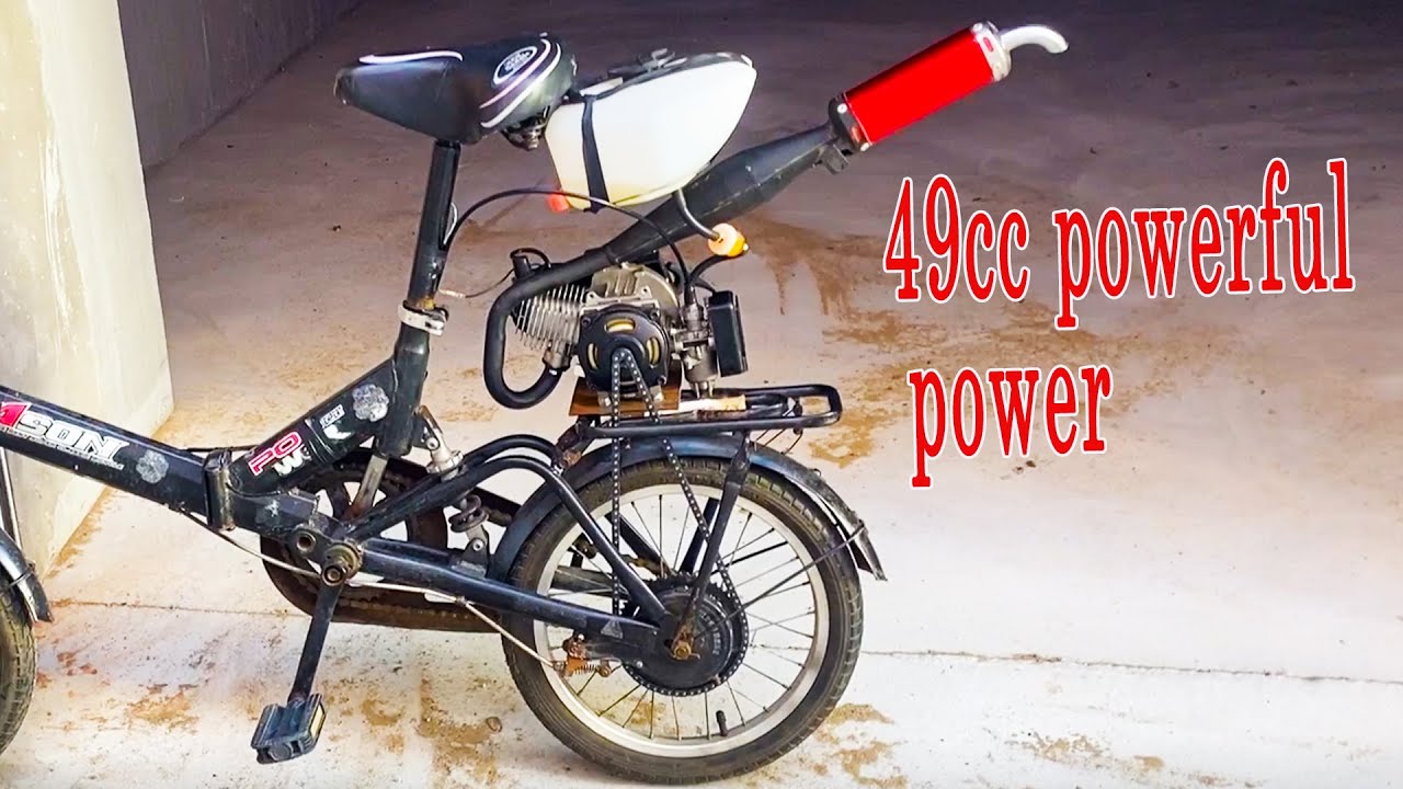 How to install 49cc gasoline engine on bicycle - YouTube