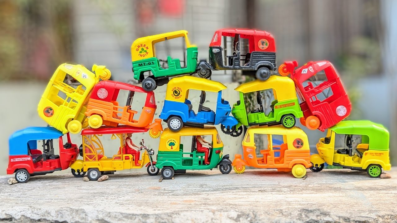 Collecting 13 Colorful Satisfying Toy Auto Rickshaws, Bajaj Auto, E ...