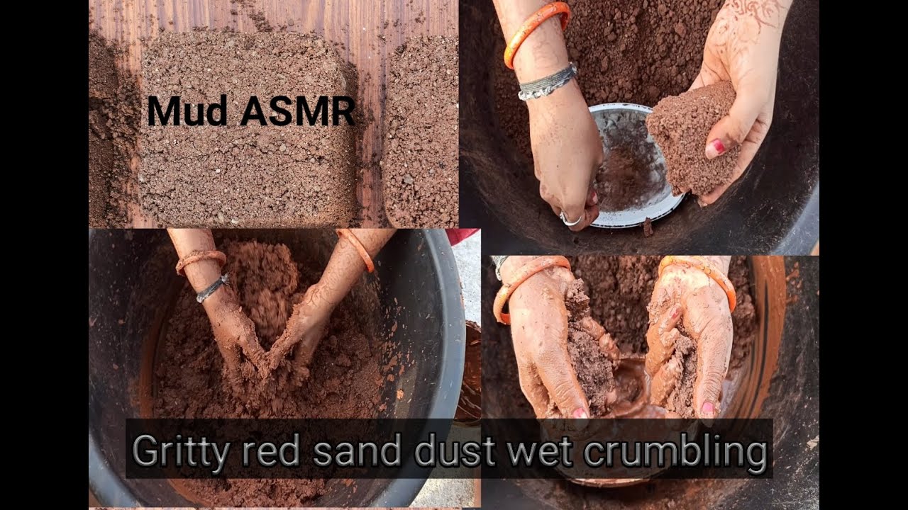ASMR: Gritty red dust sand wet crumbling - YouTube