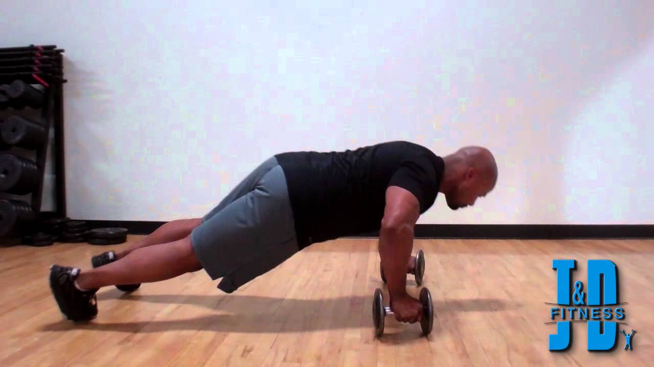 Push Up into Side Plank with Dumbbells -J&D- Workout of the Day - YouTube