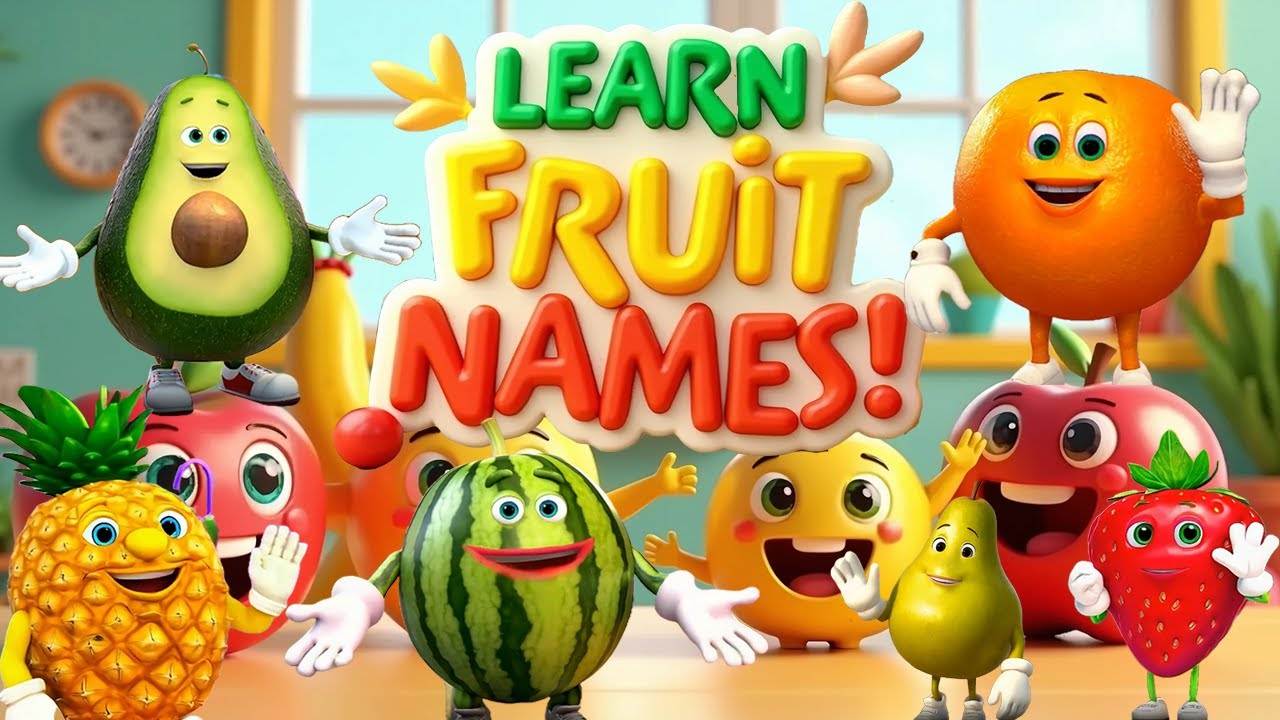 Learn Fruit Names with 3D Animation | Fun English Vocabulary for Kids ...