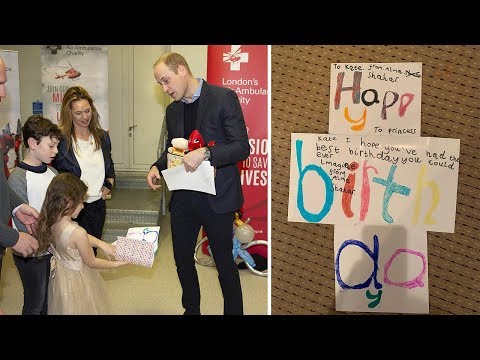 Prince William looked surprised as he received a birthday card for Kate