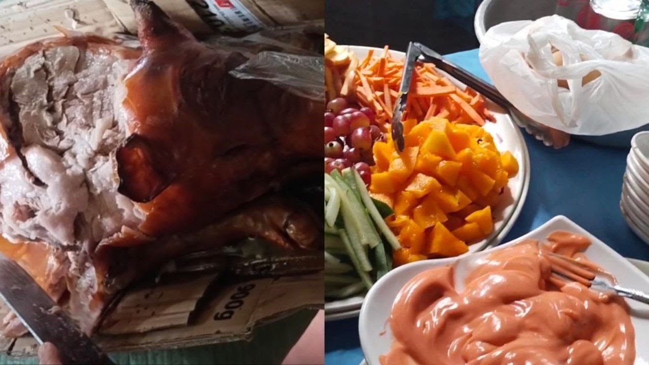 Simpleng handaan sa House Blessing | Litson (Lechon) | House Blessing ...