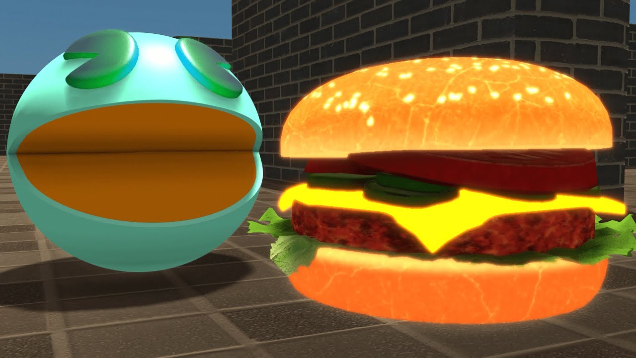 pacman and burger funny stories in the maze #pacman #burger #america ...