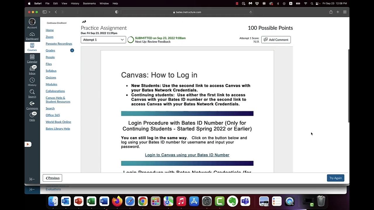 Canvas Basics: Submitting An Assignment - YouTube