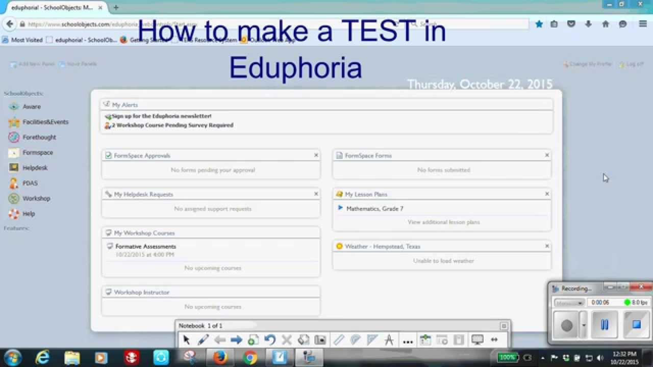 Creating a teacher test in Eduphoria - YouTube