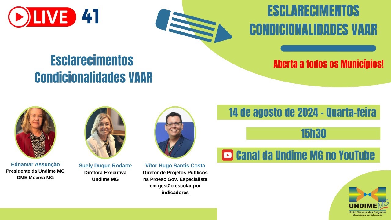 Live 41 - Esclarecimentos Condicionalidades VAAR - YouTube