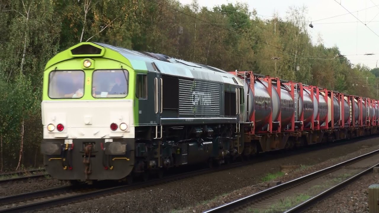 2011-10-14 [Captrain] Class 66 + Container cars, Freight - YouTube