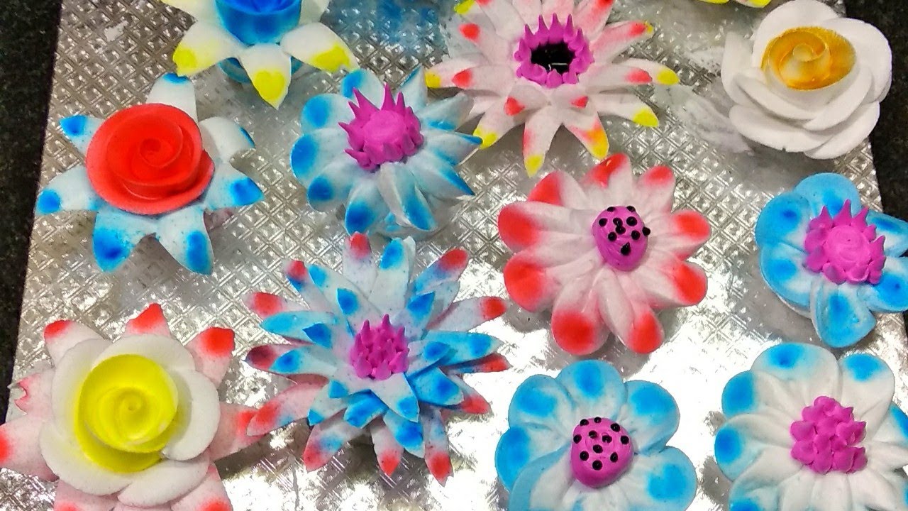 Top Amazing Whipped Cream Flowers Tutorial | Making By Sunil Cake ...