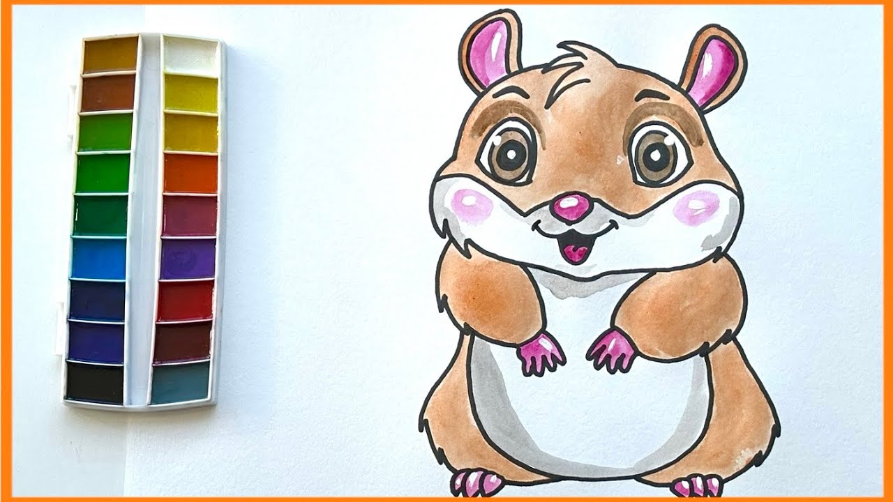 How To Draw A Hamster | Easy Drawing For Kids - YouTube