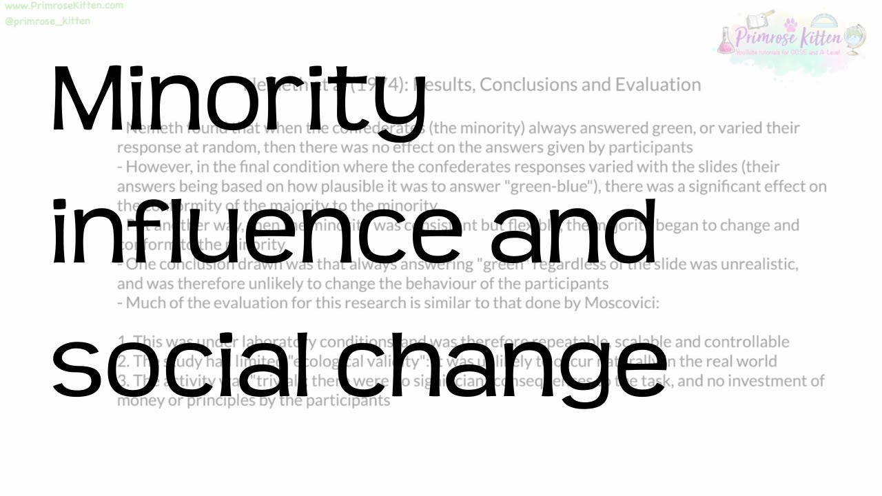 Minority influence and social change | Revision for A-Level Psychology ...