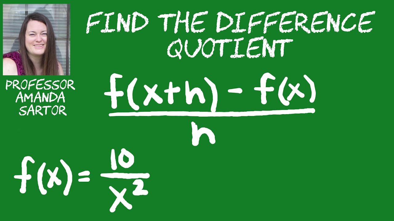 Find the Difference Quotient of the Rational Function - YouTube