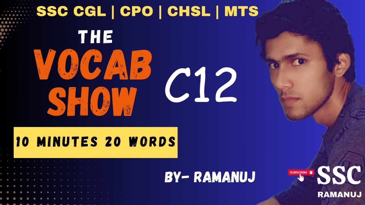 10 MINUTES 20 WORDS C12 | याद कराने की गारंटी | SSC CGL,CPO, CHSL, MTS ...