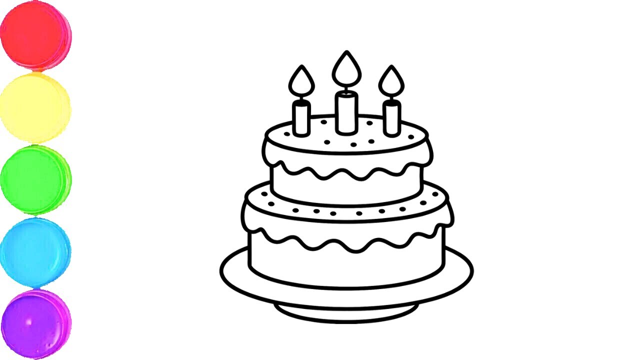 How to Draw Birthday Cake🎂 || Easy Drawing Birthday Cake Step by Step🎈 ...