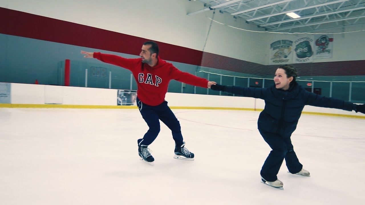 Figure Skating vs Hockey. Cemal and Anna at Canlan Ice Sports in ...
