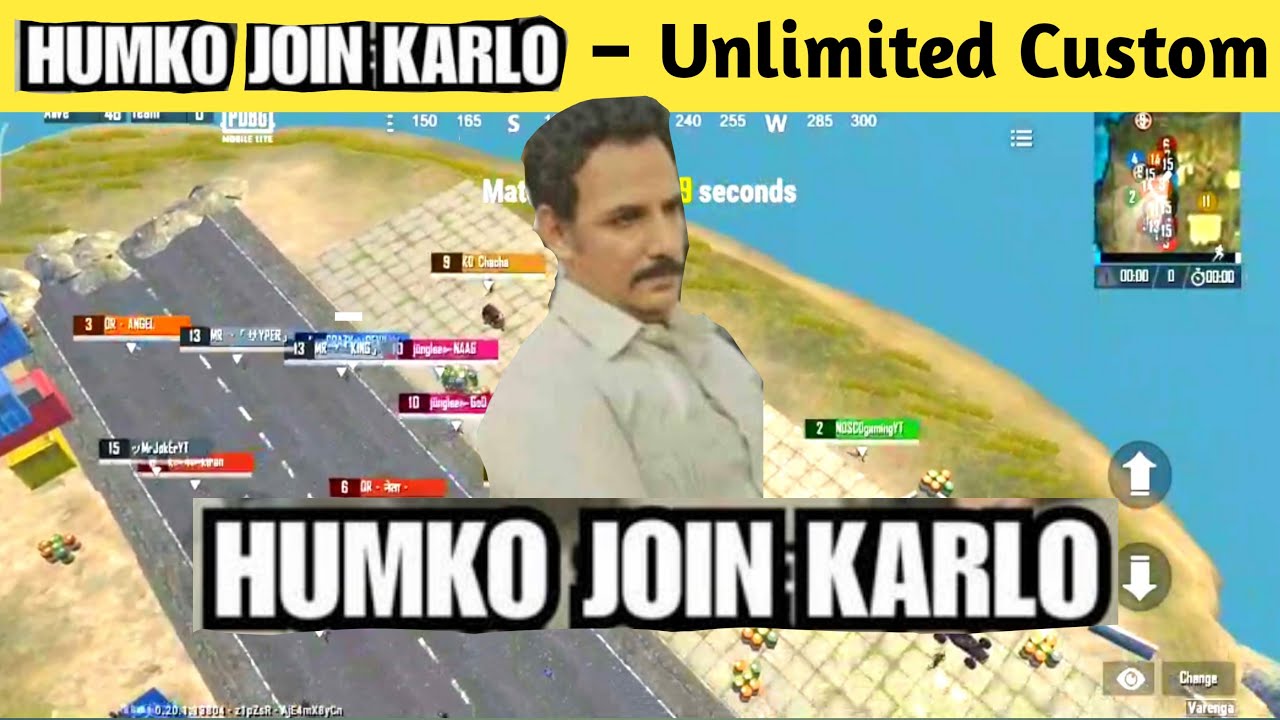 Humko Join Kar Lo || unlimited Custom || PUBG MOBILE LITE LIVE - YouTube