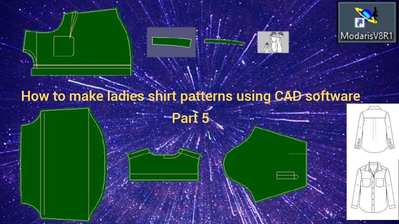 How to make ladies shirt patterns using CAD software Part 5 - YouTube
