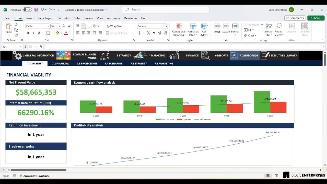 Business Plan In Excel | Business Plan Template - YouTube