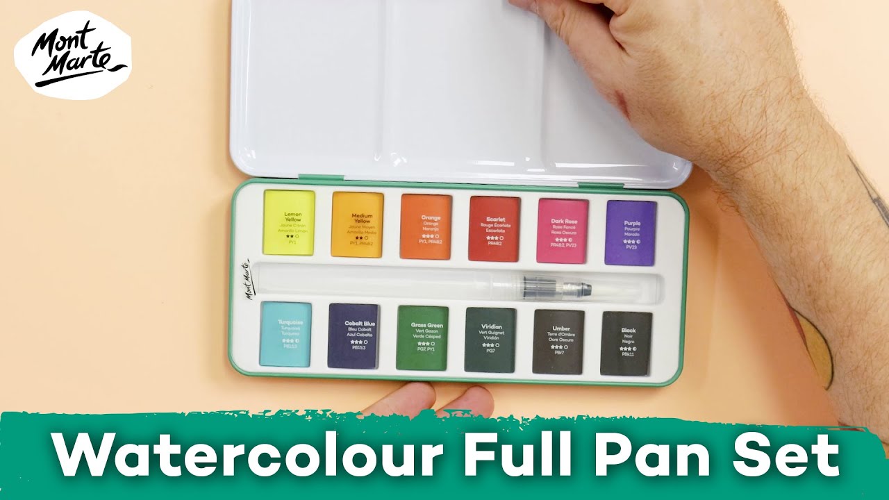 Watercolour Full Pan Set Signature 13pc - YouTube