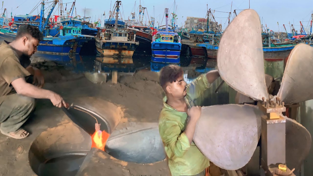 Complete Manufacturing of Giant ship Propeller by casting process - YouTube