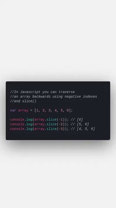 You can traverse an array backwards in Javascript - YouTube