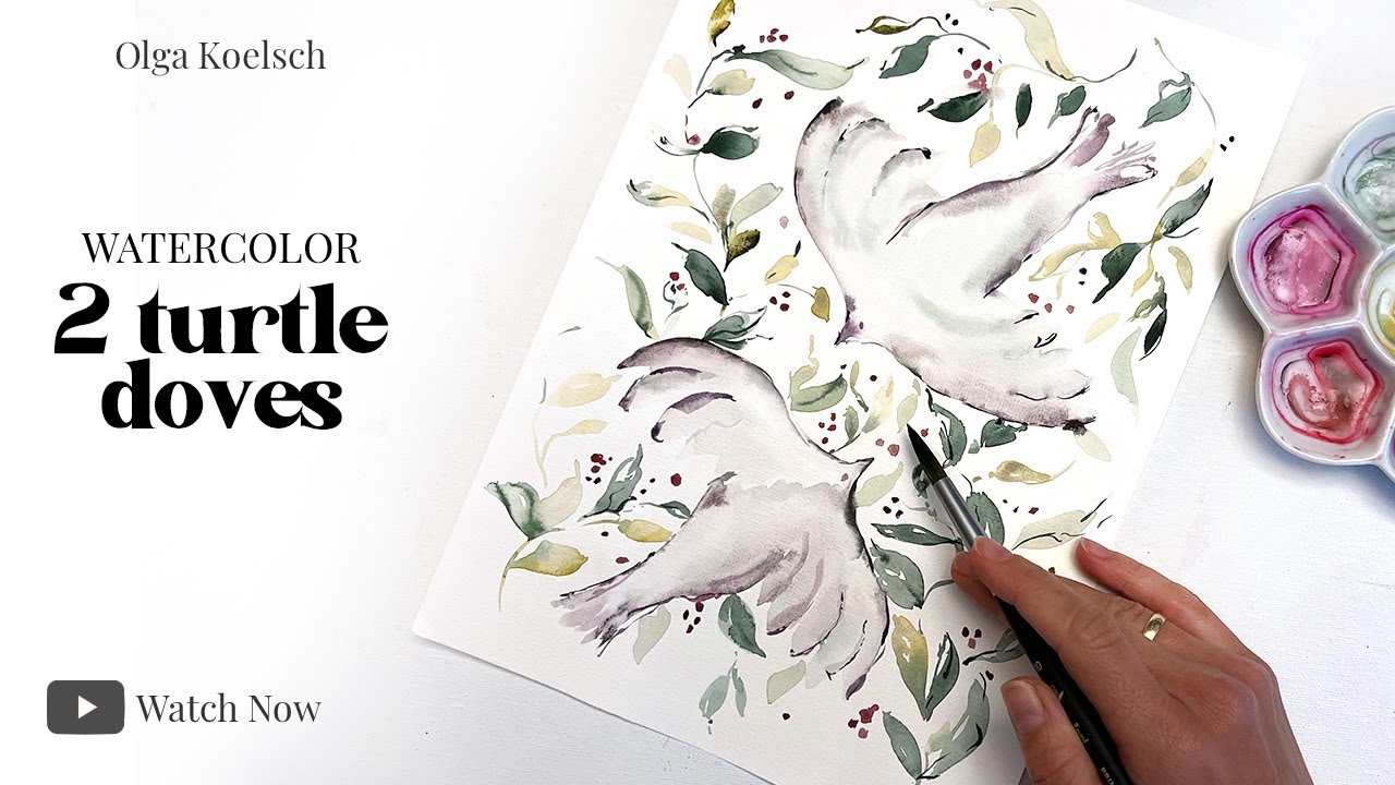 Christmas painting - Two Turtle Doves - YouTube