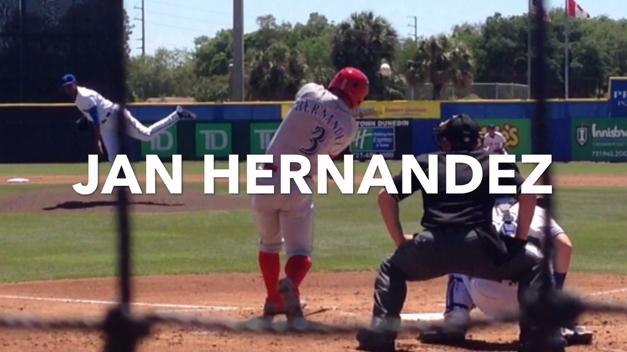 Randolph, Rodriguez, Hernandez and Tomsha Homer for the Threshers - YouTube