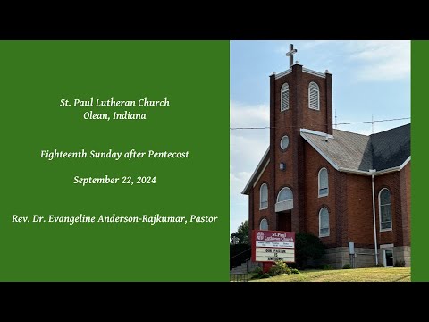 Eighteenth Sunday after Pentecost at St. Paul Lutheran Church, Olean ...