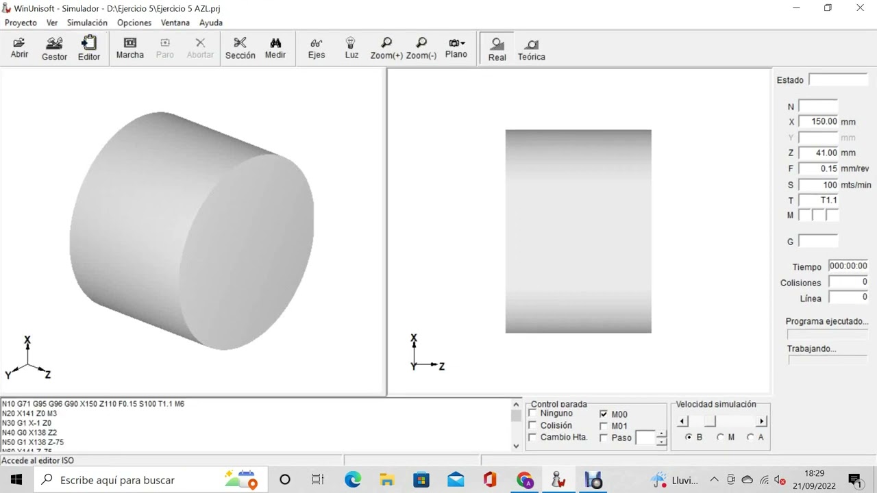 Programando pieza a través de WinUnisoft. - YouTube