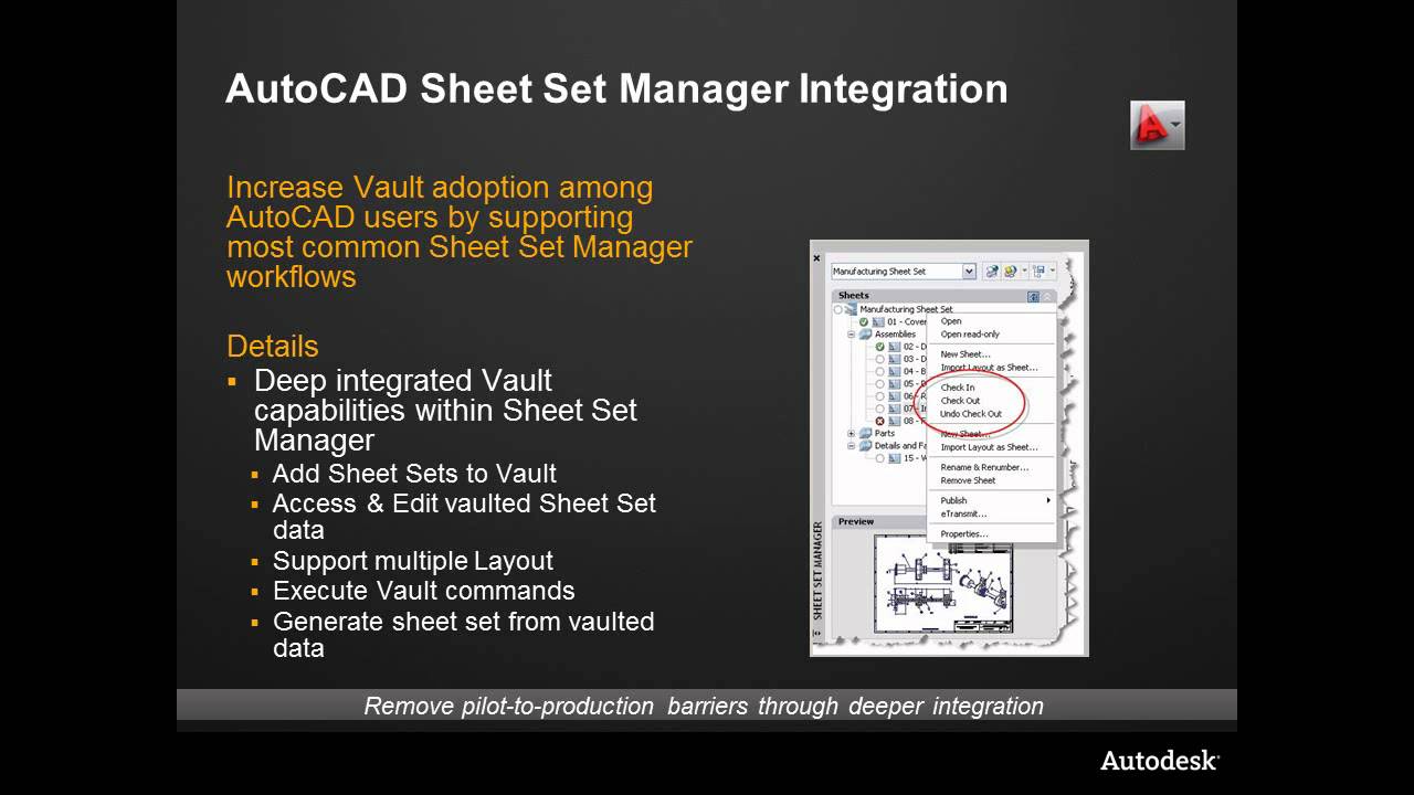 Autodesk Vault Sheet Set Manager Integration overview - YouTube