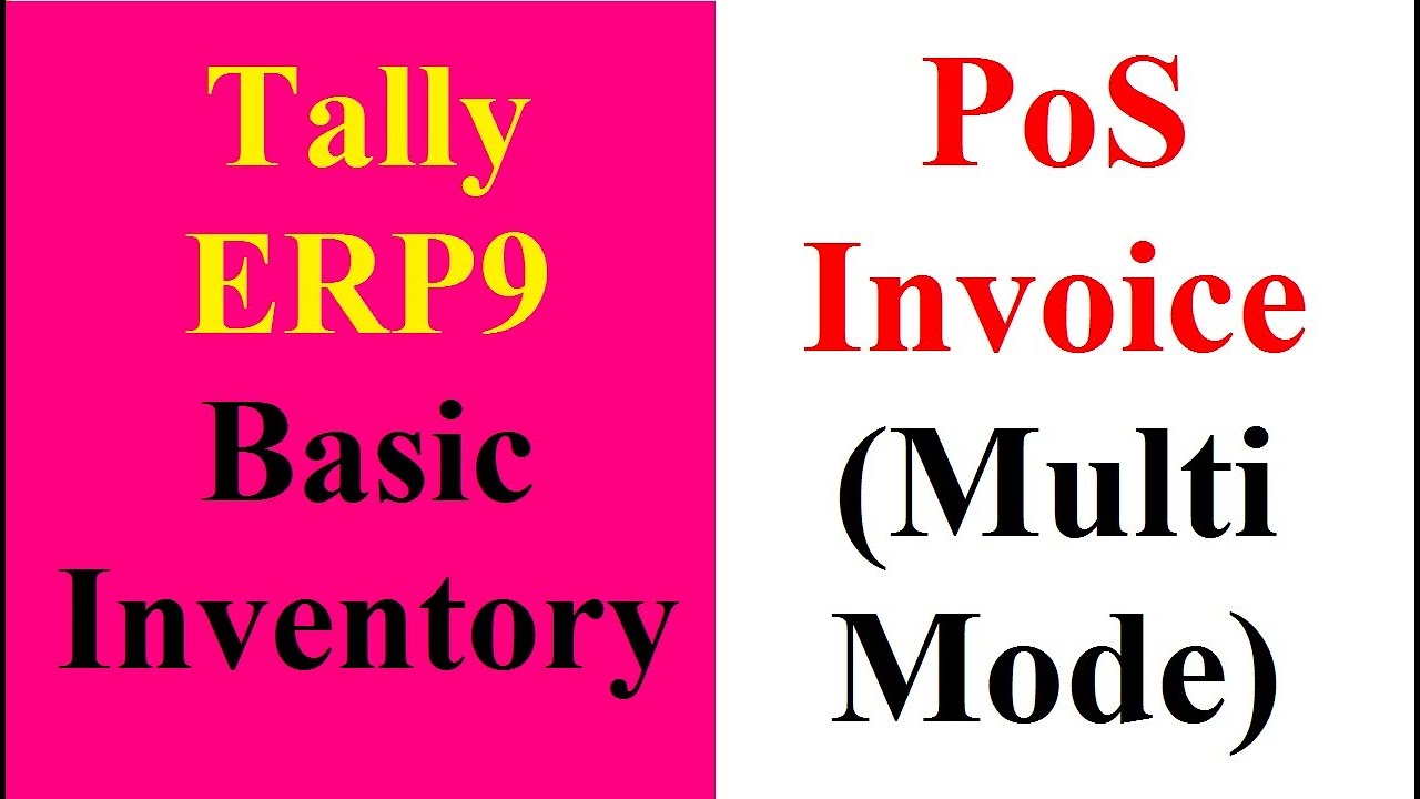 PoS Voucher entry Multiple mode Tally ERP9 | PoS Multiple mode voucher ...