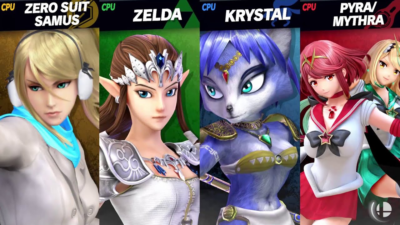 Winter ZSS vs White TP Zelda vs Krystal vs Mythra/Pyra (Sailor Scout ...