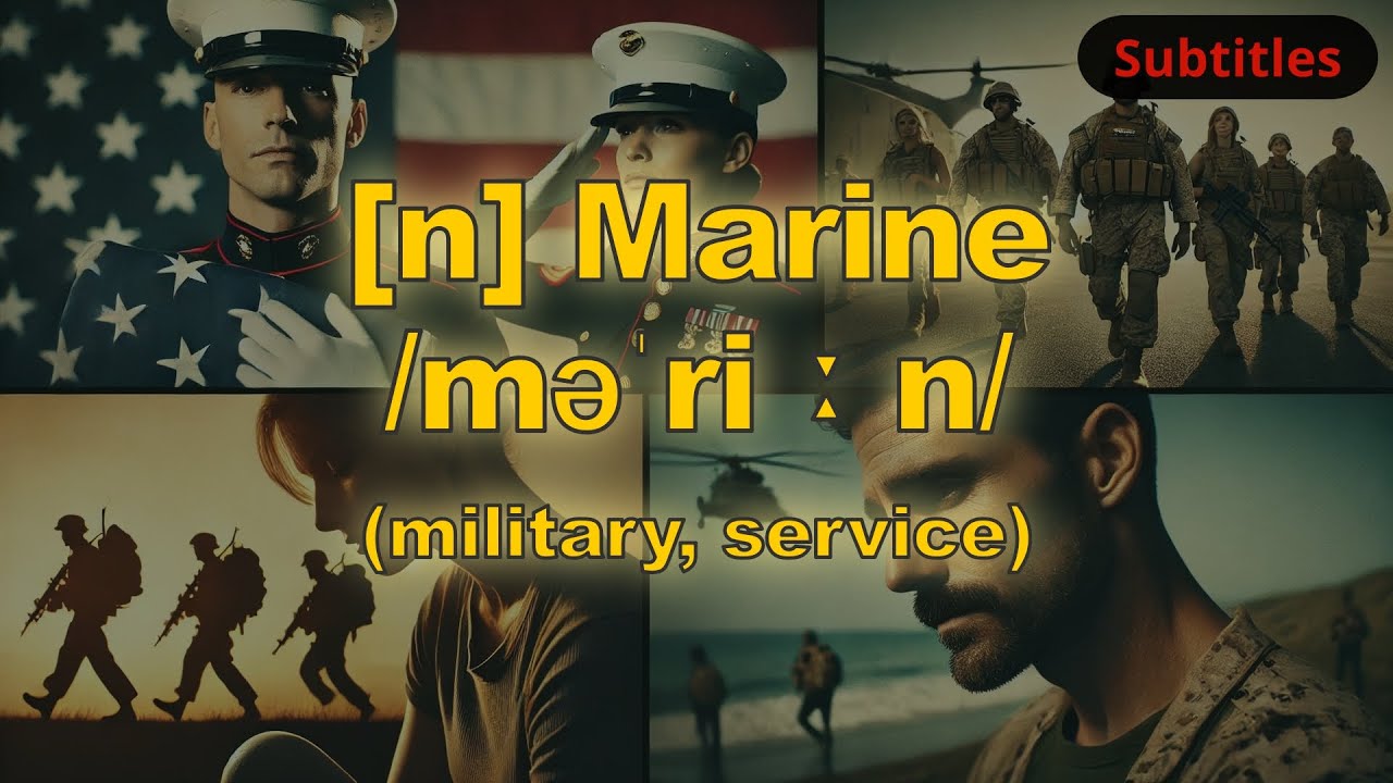 [n] Marine meaning (military, service) with 5 examples - YouTube
